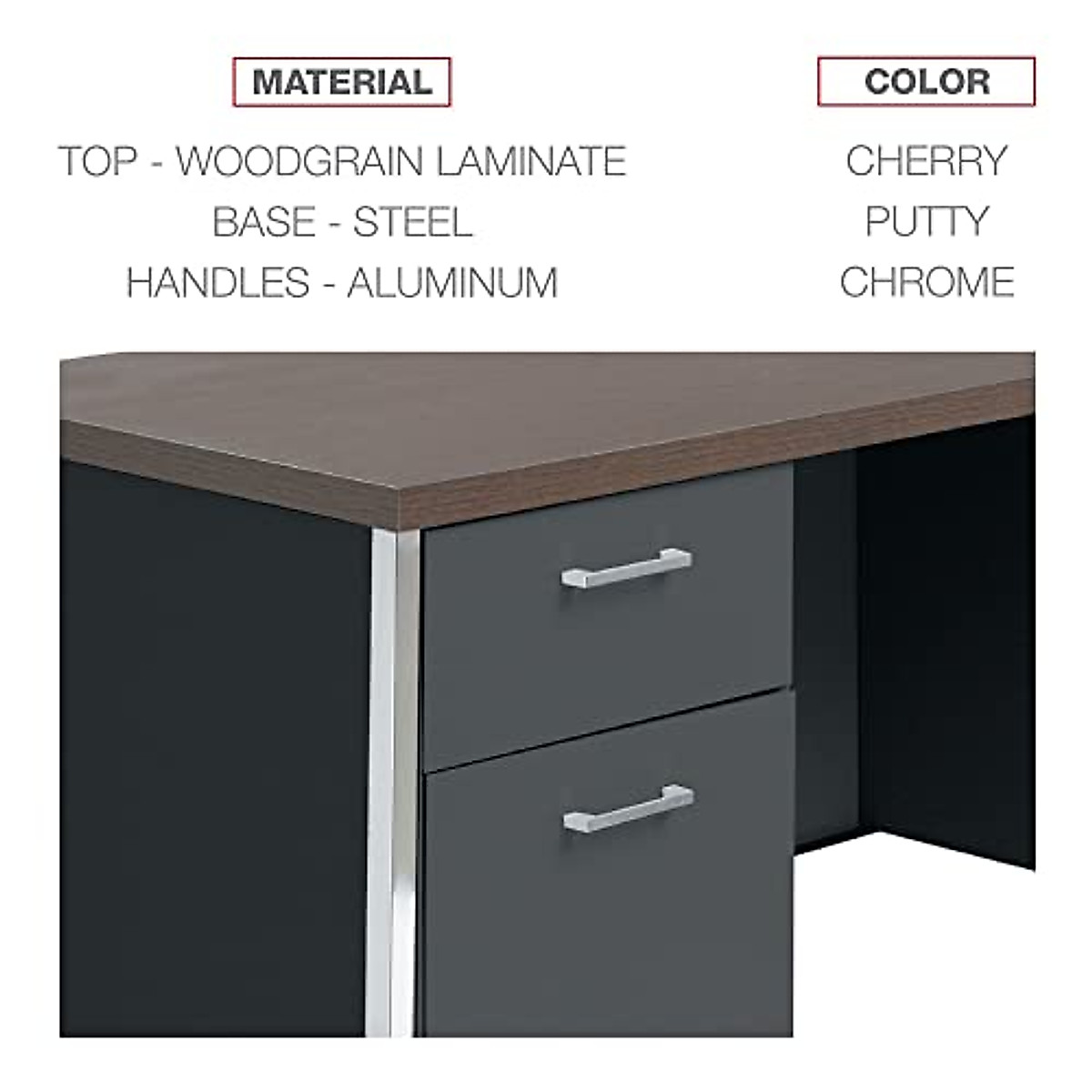 Alera ALESD6030BM 2-Pedestal 60 in. x 30 in. x 29.5 in. Steel Desk - Mocha/Black