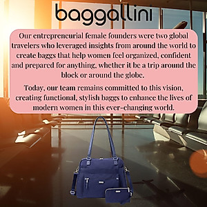 Baggallini Overnight Expandable Laptop Tote - Lightweight Travel Bag for Women, Navy