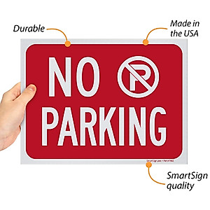 Smartsign “No Parking” Sign | 9" x 12" Polystyrene (Pack of 5)