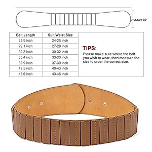 JASGOOD Women's Fashion Vintage Wide Elastic Stretch Waist Belt With Interlock Buckle Halloween Belt