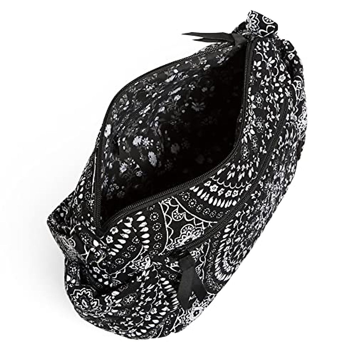 Vera Bradley Women's Cotton on the Go Crossbody Purse, Black Bandana Medallion, One Size