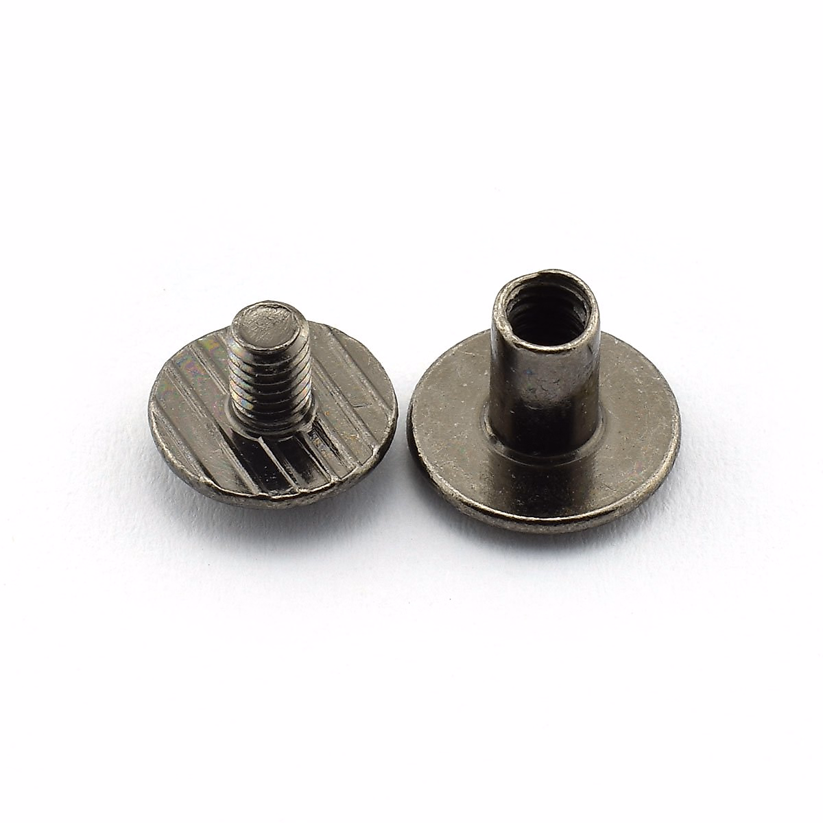 LQ Industrial 15 Sets Chicago Screw Round Slotted Head Carbon Steel Binding Screws Rivet Book Binding DIY Leather Craft Assembly Bolt 1/4" Black