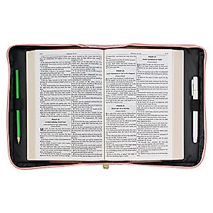 Christian Art Gifts Fashion Bible Cover for Women: His Mercy Never Fails - Lamentations 3:22 Inspirational Bible Verse, Watercolor Pink, Large