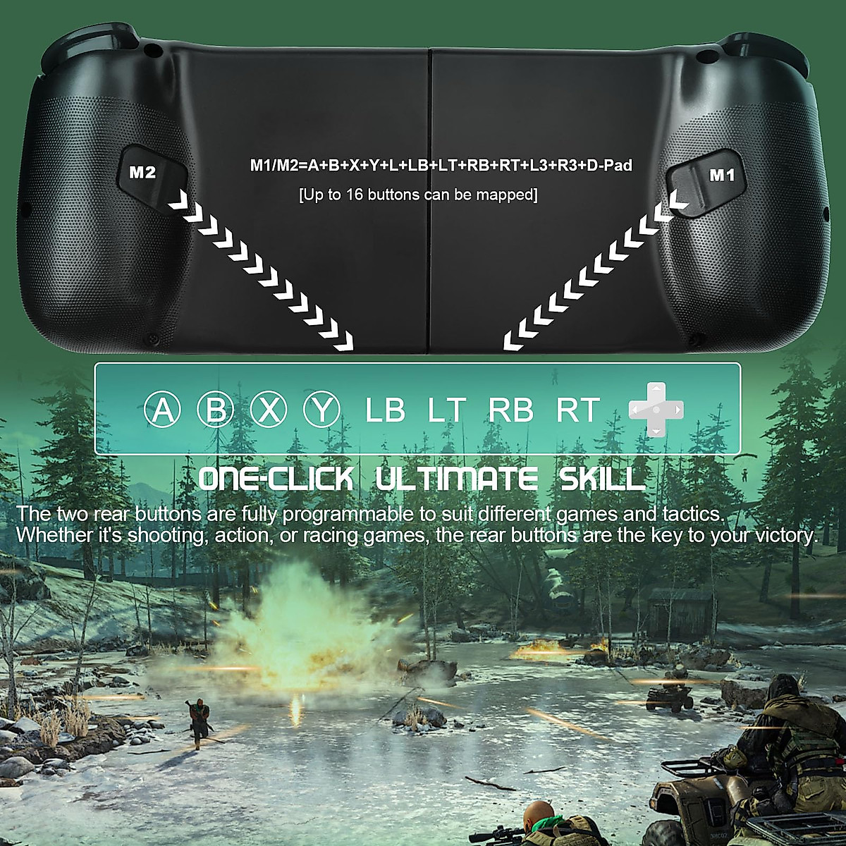 Joso Phone Controller for iPhone/Android Support Phone Case, Wireless Mobile Game Controller for Android iPhone 16/15/14/13/12 Support PS Remote Play, Cloud Gaming, MFi Arcade Games