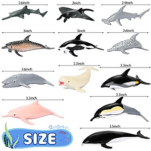Dolphin Toy 12PCS Cake Topper Birthday Party Supplies Mini Dolphin Figurines Set Sea Creature Plastic Fish Learning Toy Gift