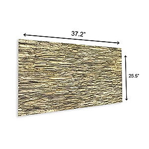 Retro-Art 3D Wall Panels, Pack of 6, Stone Wall in Beige Yellow, PVC, 37.2" x 25.5", Cover 39.53 sq.ft., 186FB