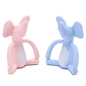 AnjeeIOT Baby Teething Toys, Food Grade Liquid Silicone Baby Teether (Blue)