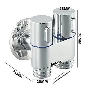 AIDNTBEO 1-In-2-Out Dual Control Valve for Bathroom Toilet Bidet Sprayer, G1/2 Double Control Washing Machine Faucet Hand Sprayer Kit, Double Faucet Adapter for Toilet