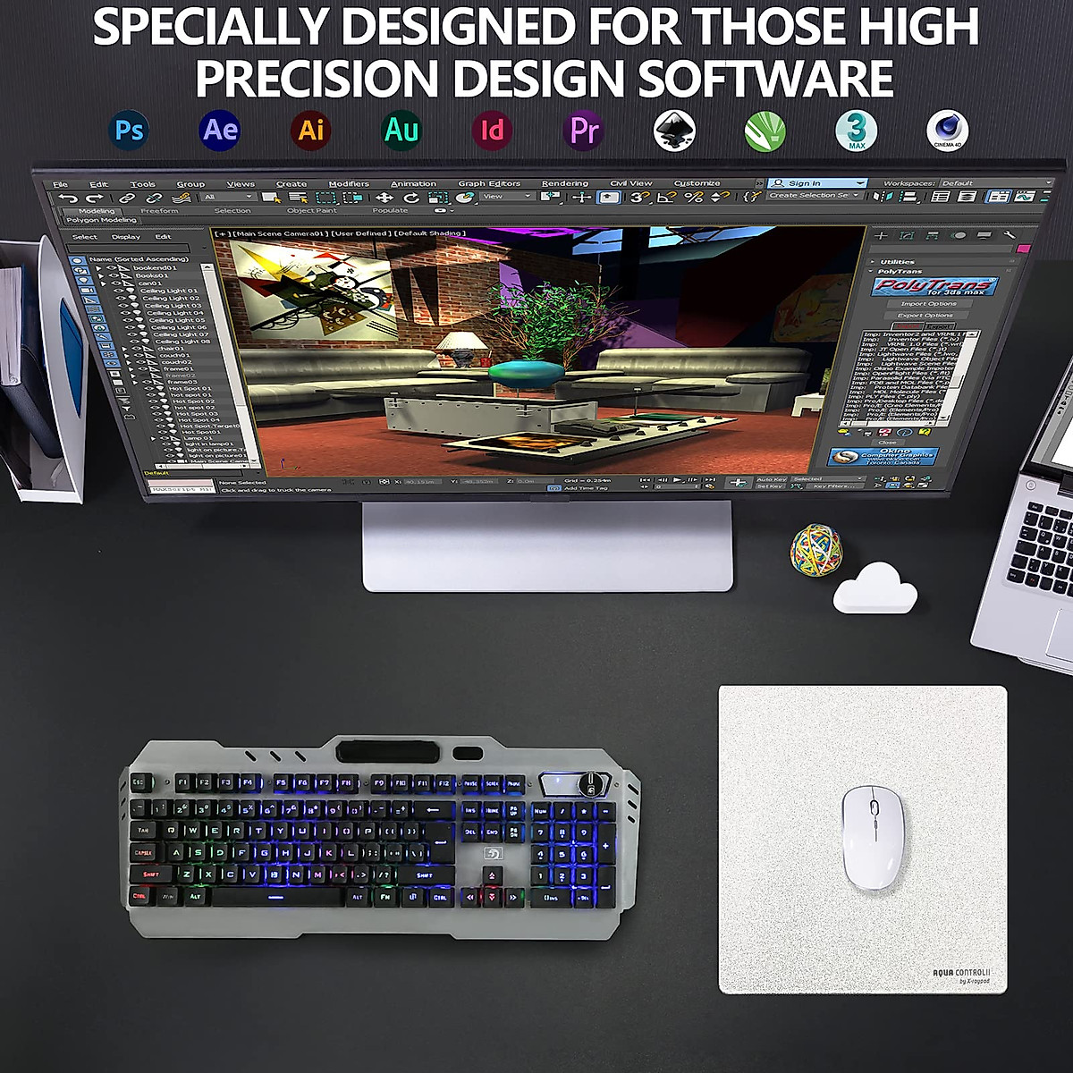 X-Raypad Aqua Control 2 Gaming Mouse Pad, Ultra-High Precision Mouse Pad with Perfect Speed and Control Capability, Consistent X and Y Glide, Designed for Fps Players with Low DPI Requirements
