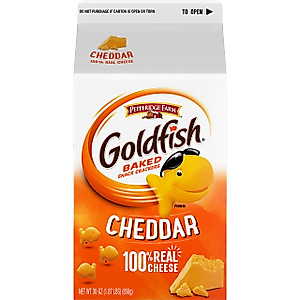 Goldfish Cheddar Cheese Crackers, Baked Snack Crackers, 30 oz Carton
