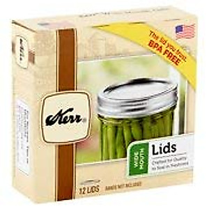 Kerr Mason Jar Lids. Wide Mouth, 12 Pack (Bands not Included) (Pack of 2)