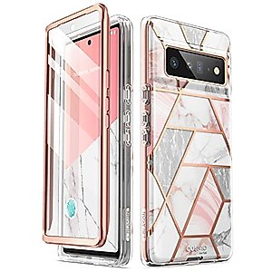 i-Blason Cosmo Protective Case for 6.7-Inch Google Pixel 6 Pro (2021), Marble Pink