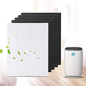 WuYan 4pcs Air Purifiers Part Carbon Front Filter and 1 Main HEPA Filter for Winix 115115 5300 5500 630