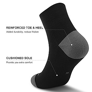 PAPLUS Ankle Compression Socks for Women 6 Pairs, Running Athletic Socks with Arch Support，Plantar Fasciitis Socks