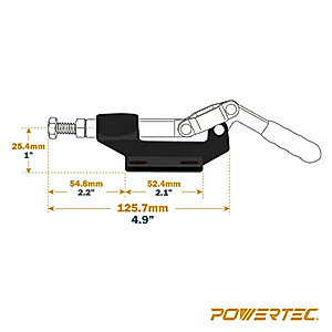 POWERTEC 4PK Toggle Clamp, 500lbs Holding Capacity, 305CM Quick Release Push/Pull Clamp for Woodworking Jigs and Fixtures, Pocket Hole Jigs, Welding, CNC (20318-P4)