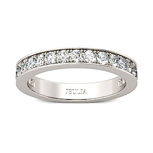 Jeuia 1.71 Carat Custom Engraved Wedding Band Personalized Eternity Band Ring Cubic Zirconia Chanel Set Sterling Silver Engagement Rings for Women Men (6)