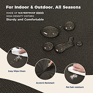 Miguel Outdoor Waterproof Cat Bed with Side, Oxford Durable Dog Bed for Small Dog Easy Clean, All Weather Rectangle Medium Pet Bed Bolster Tough Puppy Bed Scratch Resistant Removable Cover, 25 inches