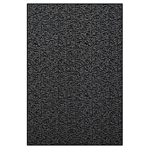 Furnish my Place Modern Indoor/Outdoor Commercial Black Rug, Modern Area Rug, Home Decor Mat, Pet-Friendly Carpet for Living Room, Playroom, Made in USA - 2' x 3' Rectangle