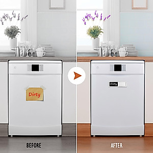 Dishwasher Magnet Clean Dirty Sign Shutter Only Changes When You Push It Non-Scratching Strong Magnet or 3M Adhesive Options Indicator Tells Whether Dishes are Clean or Dirty (Tiles White/Black)