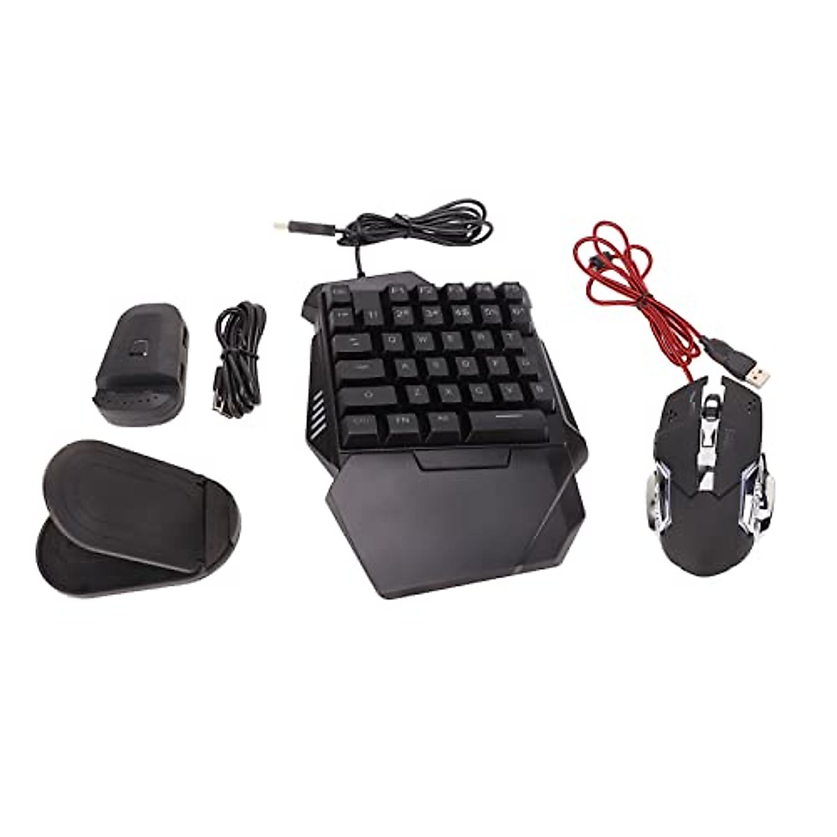 Gaming Keyboard Mouse Converter, One Hand Keyboard Mouse for Mobile Phone with 35 Keys