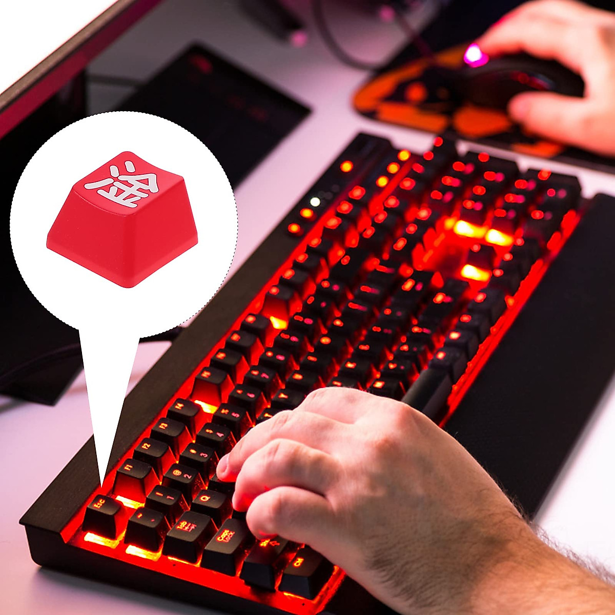 SOLUSTRE Pc Keycap Keyboard Cap Cover Notebook Laptops Replacement Key Caps Lighted Keyboard Shine Through Key Caps Custom Keyboard Lap Tops Pro On The Lap Abs Red Accessories