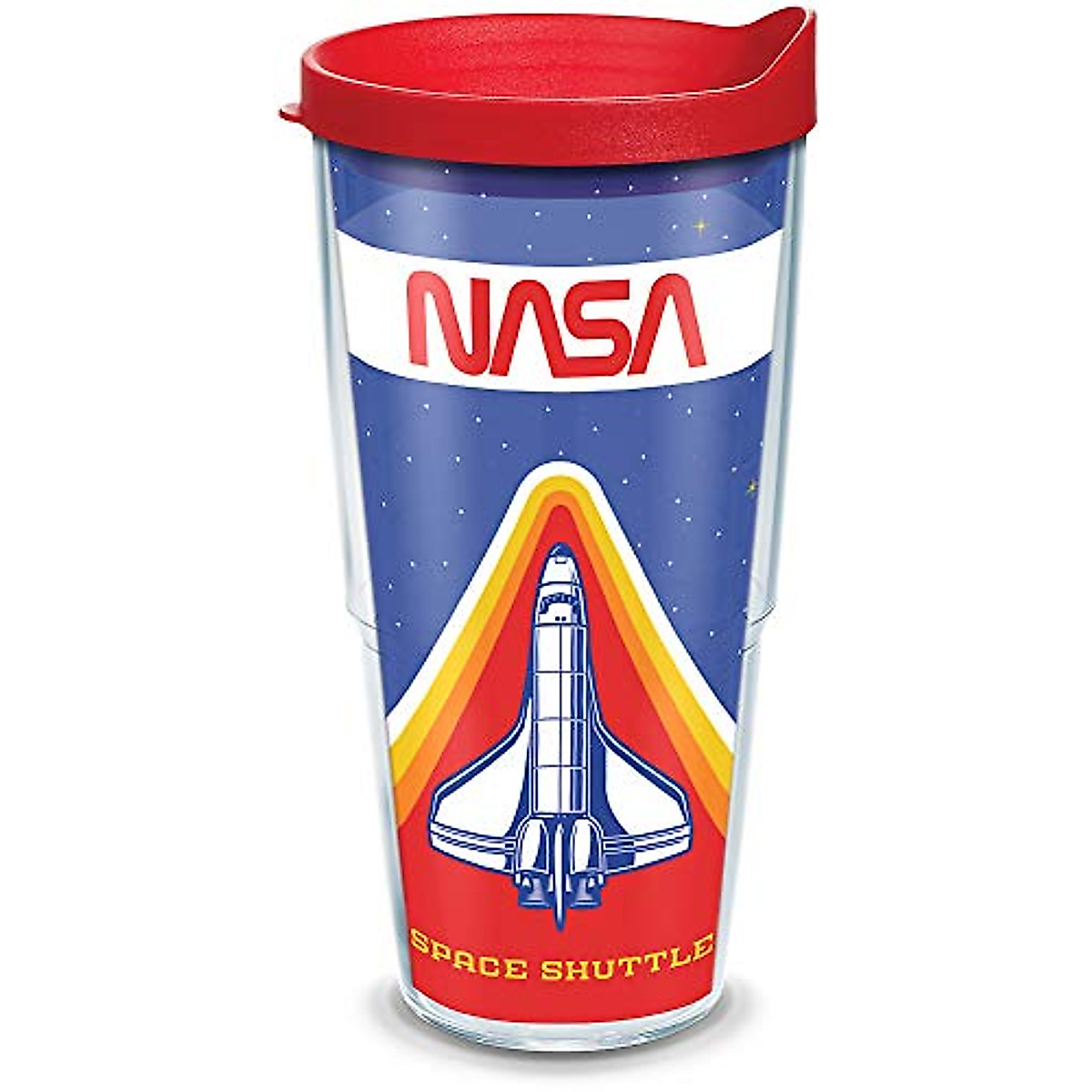 Tervis Made in USA Double Walled NASA Insulated Tumbler Cup Keeps Drinks Cold & Hot, 24oz, Retro Badge