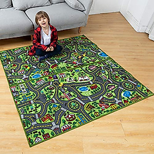 JOYIN 2 Pack Playmat City Life Carpet for Kids Age 3+, Jumbo Play Room Rug, City Pretend Play