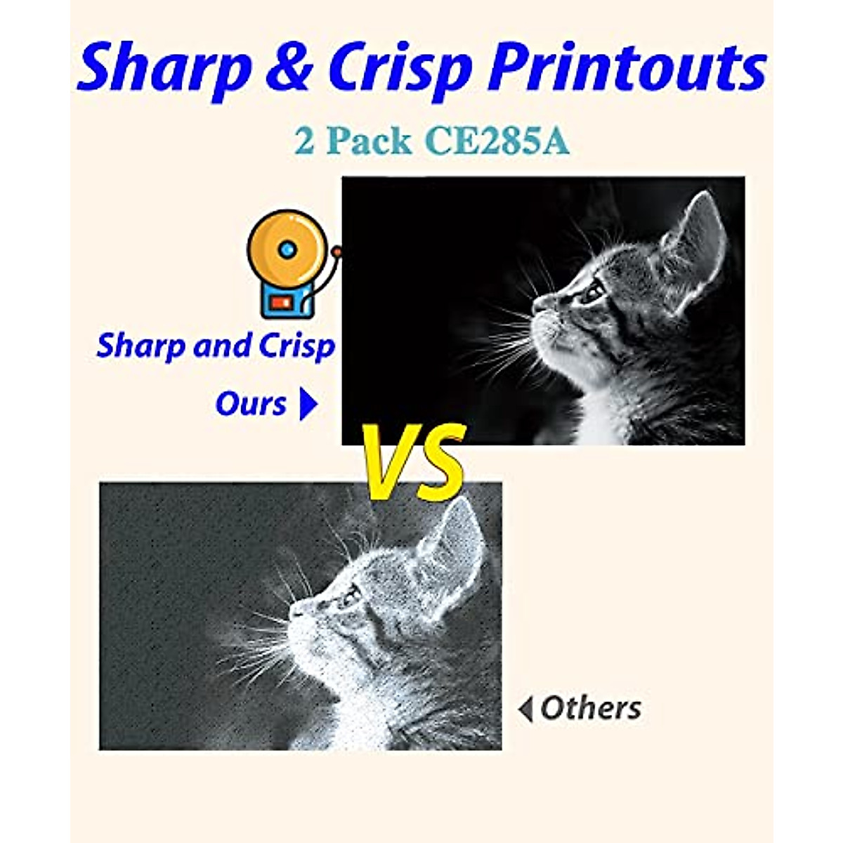 Color Print Compatible CE285A Toner Cartridge Replacement for HP 85A CE285 285A Work with Pro P1102w P1102 P1105 P1106 M1212NF MFP M1217NFW P1505n P1005 P1109w 1102w Laser Printer (2-Pack, Black)