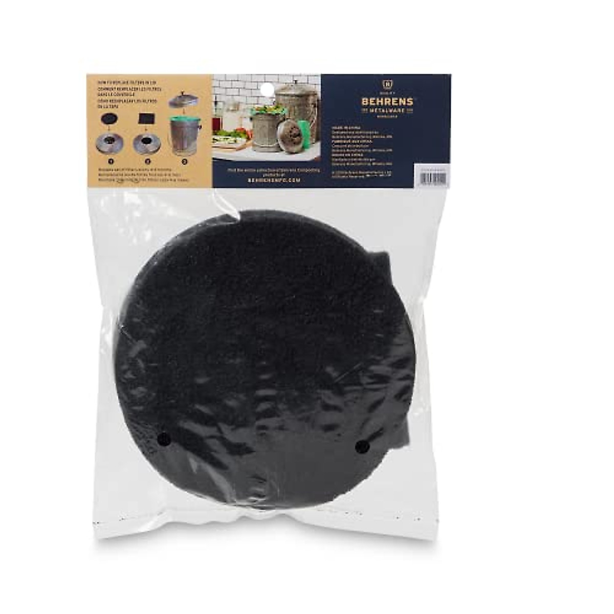 Behrens Activated Charcoal Filter Set for Kitchen Compost Bin (4 Pack)