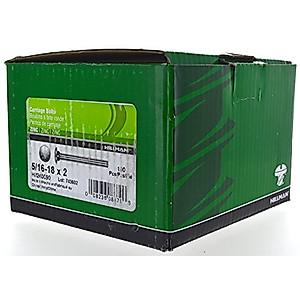 HILLMAN FASTENER 240090 5/16-18X2 Carriage Bolt, 5/16 x 2-Inch, No Color