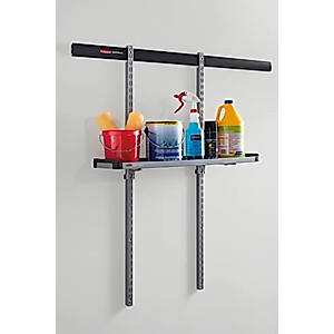 Rubbermaid FastTrack Rail Large Shelf Organization System, Holds up to 50 Pounds, Ideal for Cleaning Products, Garden Supplies, Laundry Products