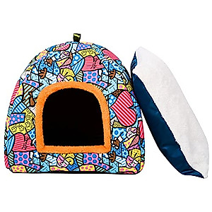 Yurt Dog House and Kitty Litter Closed Folding Villa Strawberry Nest Pet Supplies