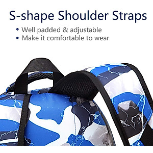 BLUEFAIRY Boys Backpack for School Bookbag for Kids Elementary Middle School Bags for Teens Mochila Escolar para Niños 8-10 Back to School Gifts Large Compartment Camo Blue