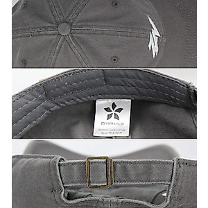 Unisex Vintage Washed Twill Cotton Baseball Cap Soft Unstructured Adjustable Dad Hat (Dark Grey)