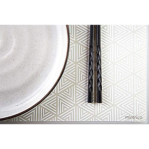 Mintrico Reusable Chopsticks Luxury Japanese Style 5 Pair Set Dishwasher Safe (Wave)