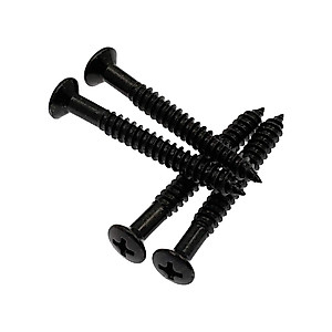 Hordion 4Pcs Guitar Neck Mounting Screws Ferrules Bushings Bolts for Electric Acoustic Guitar Bass, Black