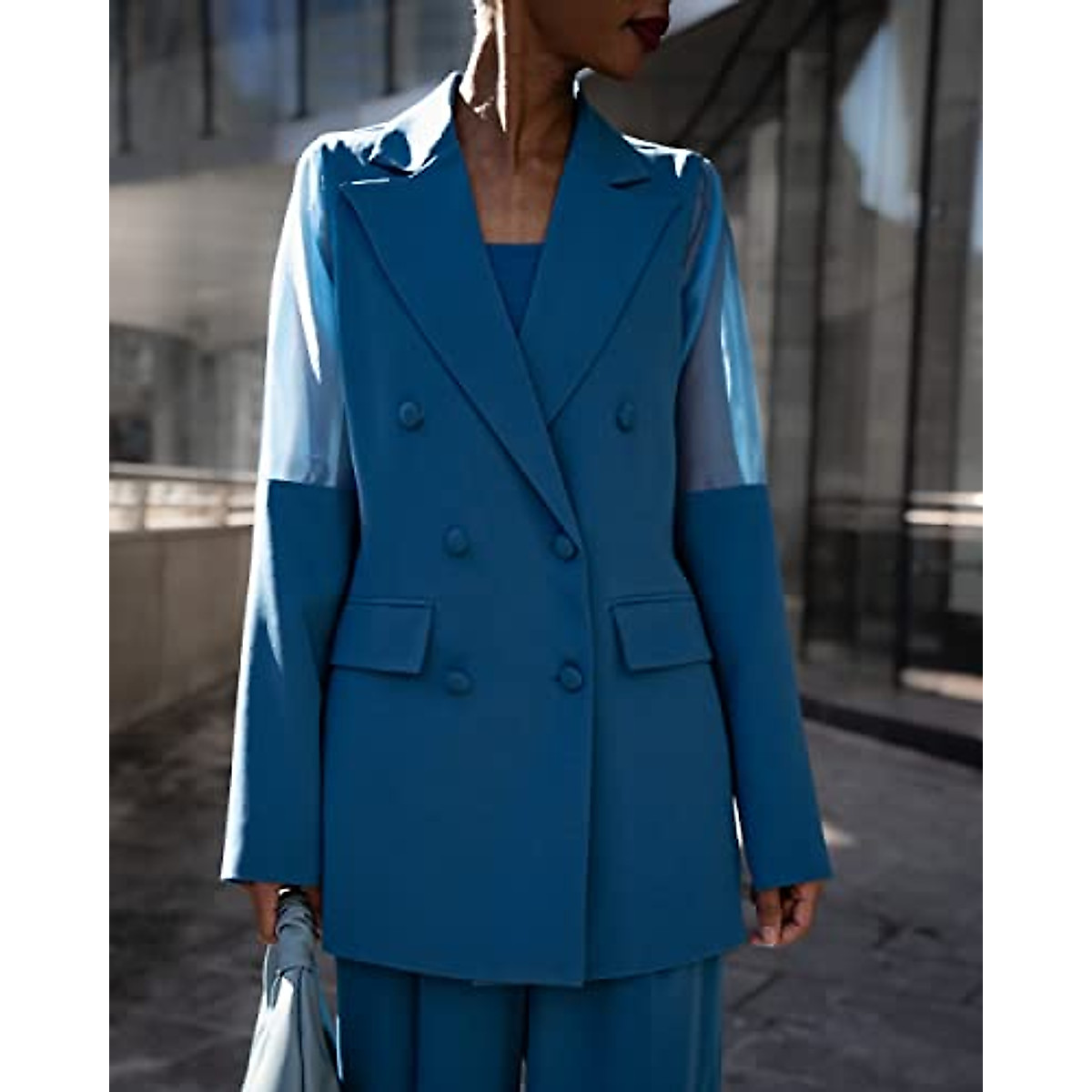 The Drop Women's Blue Sapphire Double Breasted Blazer by @signedblake, M