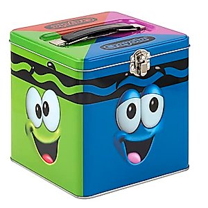 The Tin Box Company Crayola Stack Store and Carry Tin. Stackable Tin Box with Handle