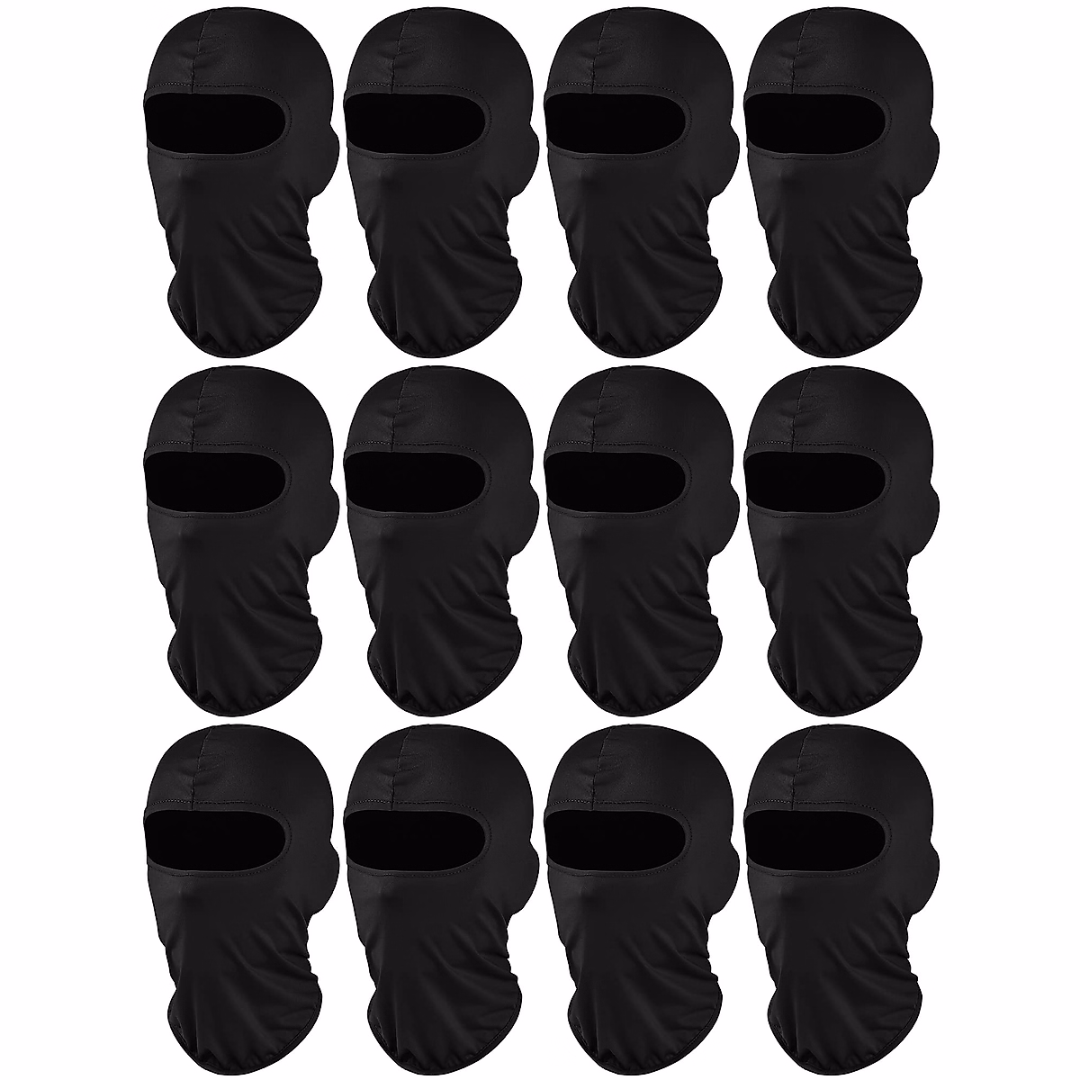 12 Pieces Sun Protection Balaclava Full Face Cover Sun UV Protection Face Protective Cover for Outdoor Sports (Black,Classic Style)