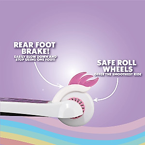 Self Balancing Kick Scooter Toddler Scooter & Kids Scooter, Extra Wide Deck, 3 Wheel Platform, Foot Activated Brake, 75 lbs Limit, Kids & Toddlers Girls or Boys, for Ages 3 and Up