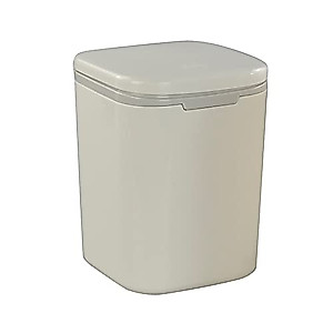 Morcte 1-Pack 0.5 Gallon Tiny Trash Can, 2 L Mini Desktop Garbage Can with Push Button Lid, White