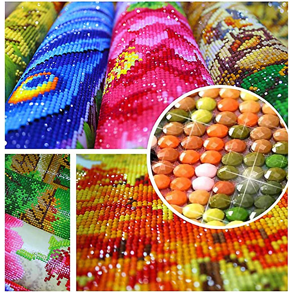 Xiyuekissu Diamond Art Angel Wings and Seven Chakras DIY 5D Full Drill Diamond Art Kit (Set by Number) Digital Painting Round Diamonds, Diamond Art Kits for Adults（12x16inch）