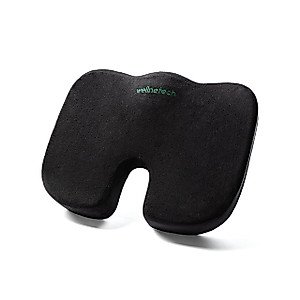 Wellnetech Seat Cushion Non-Slip Sciatica & Back Coccyx Tailbone Pain Relief Car Seat Cushion All-Day Sitting Comfort for Office Desk Gaming Chair. Enhanced Gel Memory Foam Seat Cushion