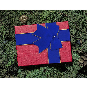 ALIBBON 2.5 Inch x 10 Yds Royal Blue Velvet Ribbon Navy Blue Gold Egde Wired Ribbon Christmas Blue Solid Ribbon for Gift Wrapping Wreath Bows Wedding Birthday Party Supplies DIY Crafts Decor