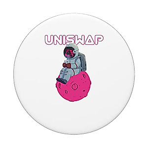 Uniswap UNI Cute Moon Man Crypto Currency Investor Trader PopSockets Swappable PopGrip