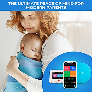 DreamBe-1 by OnSky Contactless Smart Baby Breathing Monitor, Realtime Heart Rate and Sleep Tracker – Monitor Baby Anywhere, Anytime – Touch-Screen Display WiFi - Urgency (DreamBe-1 Blue)