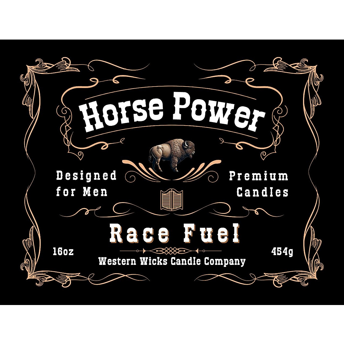 Western Wicks Candles for Men, Race Fuel Scent, 16oz jar candle, double wick