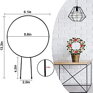 2 Pack Black Iron Garden Trellis for Climbing Plants- 13" Rust Free Vine Plant Metal Support Wire with Black Coating Decorative Potted Plants Climbing Holder Rack for Garden Stem Stalks Vines (Round)