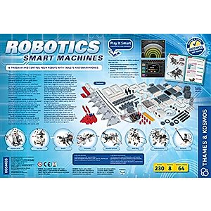 Thames & Kosmos | Robotics Smart Machines | Robotics for Kids 8 and up | STEM Kit builds 8 Robots | Full Color Manual to help with assembly | Requires tablet or smartphone | Parents' Choice Gold Award