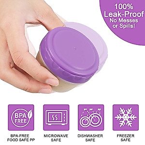 Caperci 6 Pack Salad Dressing Container To Go - 2.7oz Leak-Proof Small Food Storage Containers with Lids, Reusable Condiment Sauce Cups for Lunch Box, BPA-Free (Multicolor)